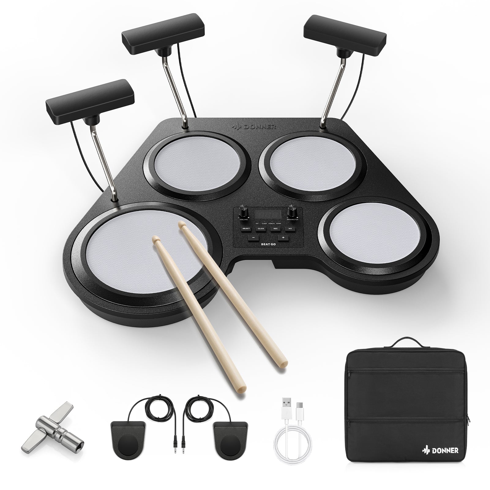 Donner Beat Go Tabletop Electronic Drum Set