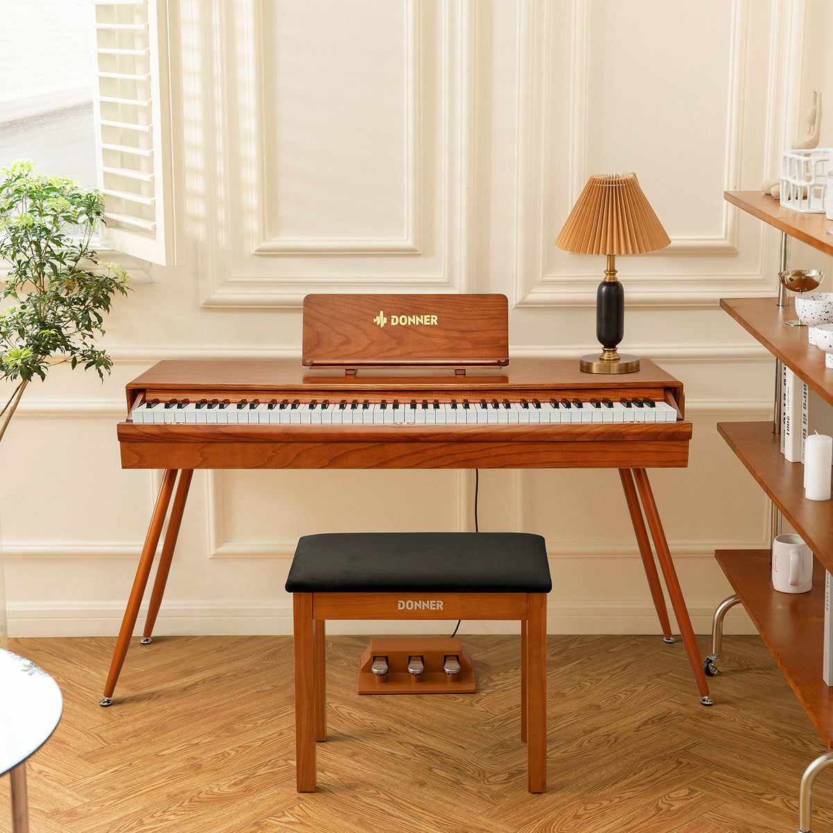 Donner DDP-80 PRO Solid Wood 88 Key Weighted Digital Piano Desk Drawer ...