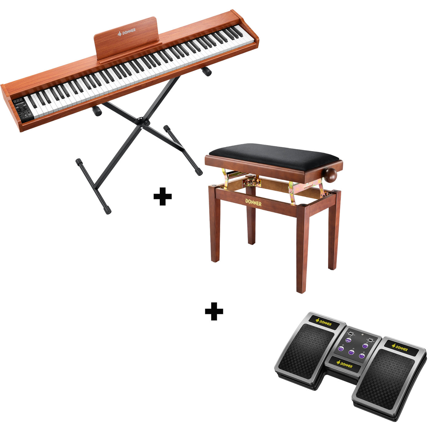 Donner DEP-1S Digital Piano 88 Key, Bluetooth, Stand & Pedal for Beginners